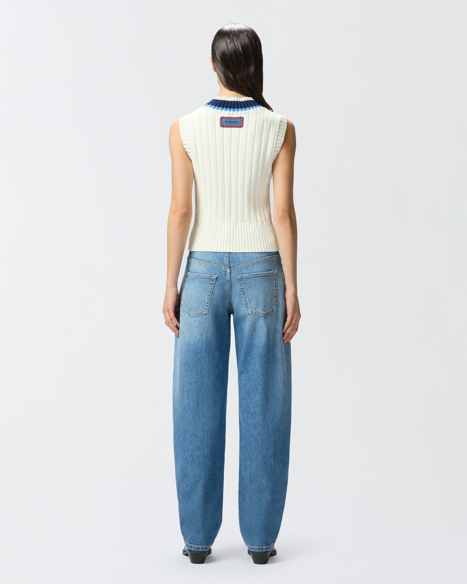 Pinko Varsity-Style Knit Vest with Embroidery – Ela Maria